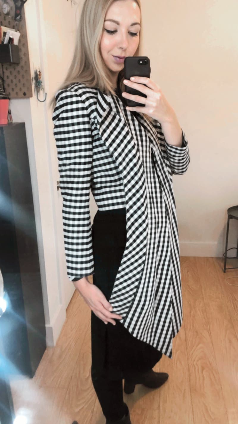 Check Scarf Lapel Jacket by Tome | Rent the Runway