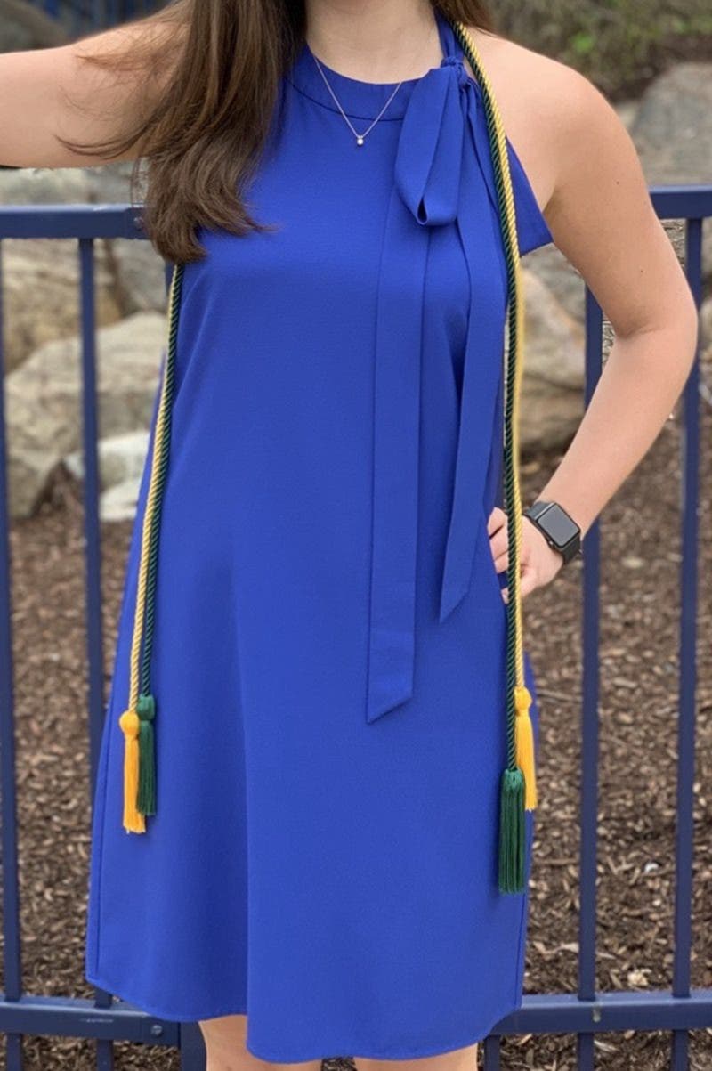 Blue Bow Crepe Dress by Hutch | Rent the Runway