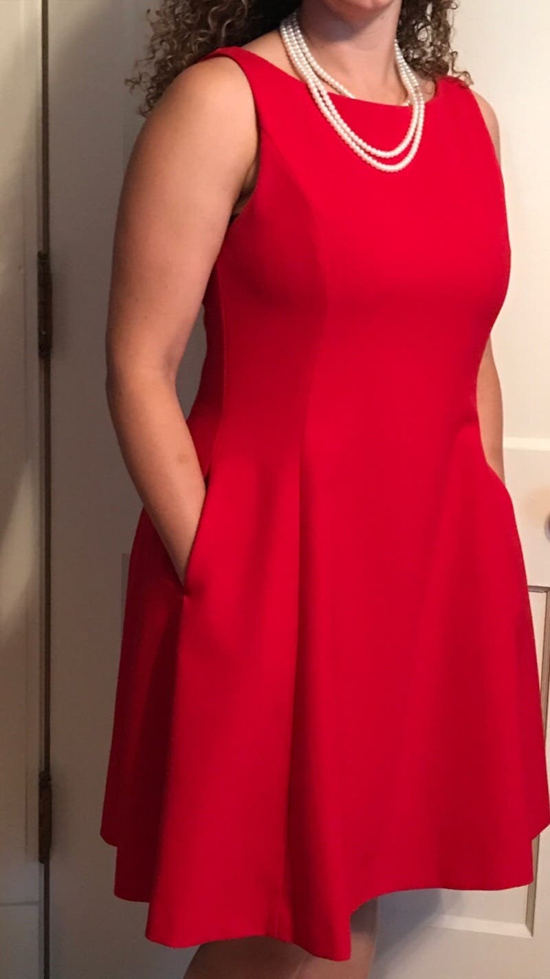Red Open Neck Dress by Pink Tartan | Rent the Runway