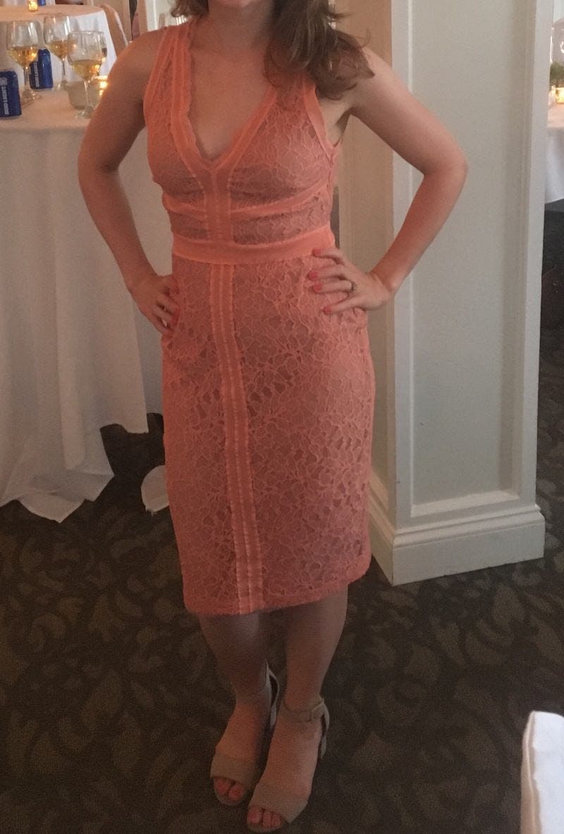 Orange Straight Edge Lace Sheath by Bailey 44 | Rent the Runway