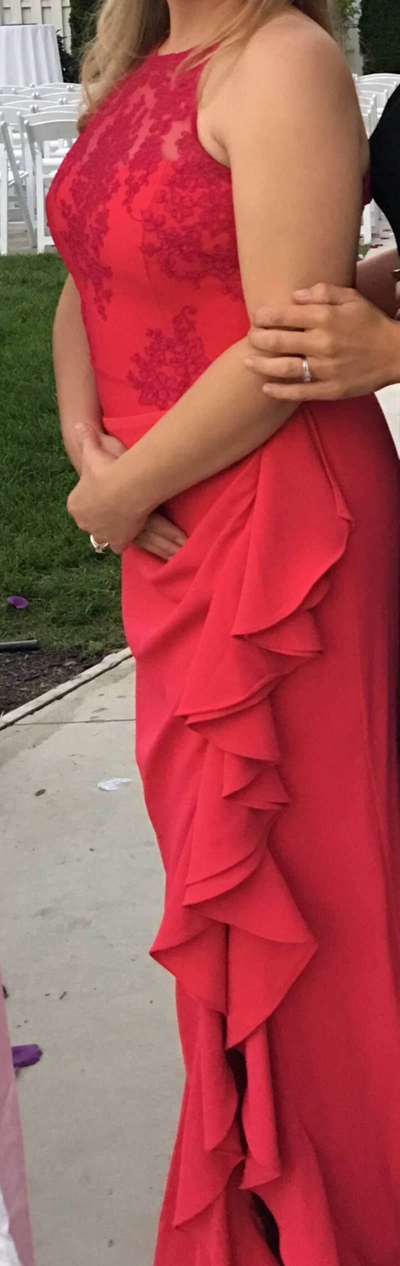 Cascading Ruffle Gown by Badgley Mischka | Rent the Runway