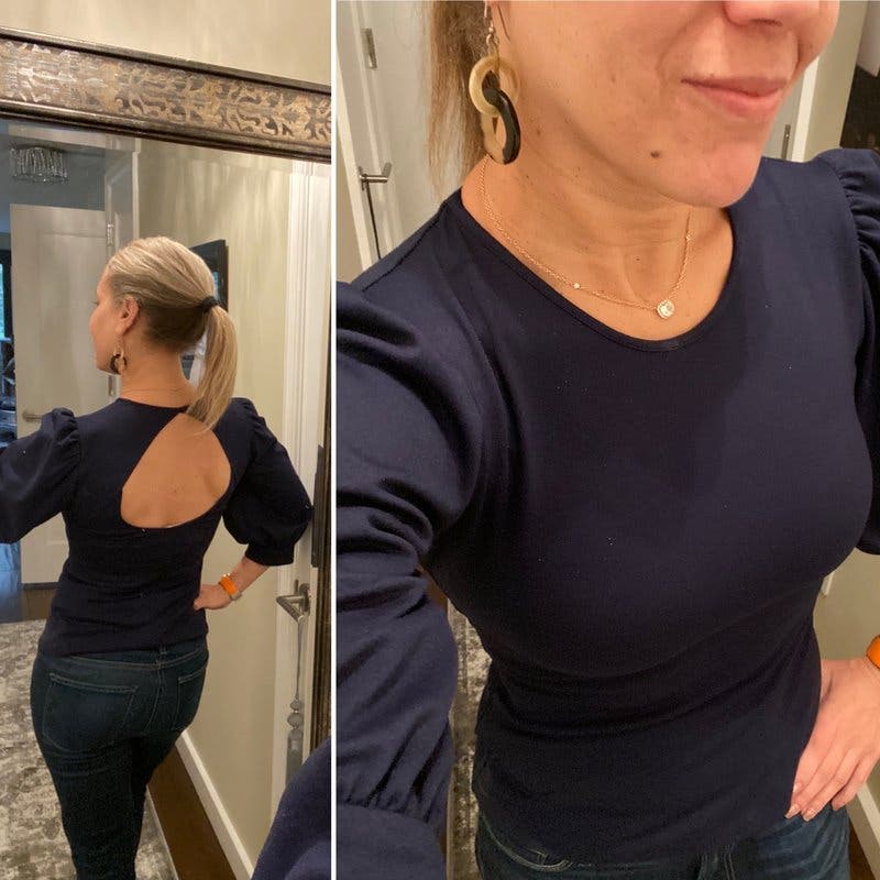 Navy Jilly Top by Amanda Uprichard | Rent the Runway