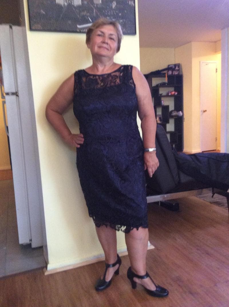 Dainty Danika Goes Navy Sheath by Adrianna Papell | Rent the Runway