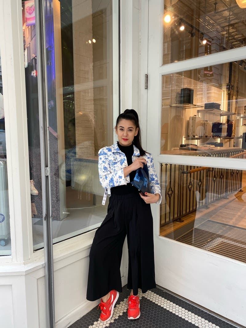 Delphine Cropped Denim Jacket by For Love and Lemons | Rent the Runway