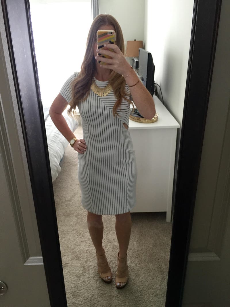 Raina Stripe Sheath by 1 by O2nd | Rent the Runway