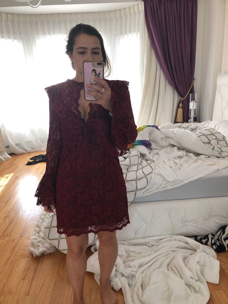 Wine Devin Lace Dress by Saylor | Rent the Runway