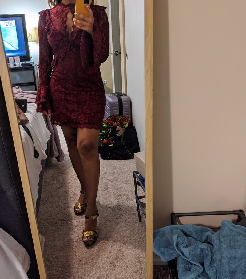 Wine Devin Lace Dress by Saylor | Rent the Runway