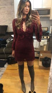 Wine Devin Lace Dress by Saylor | Rent the Runway