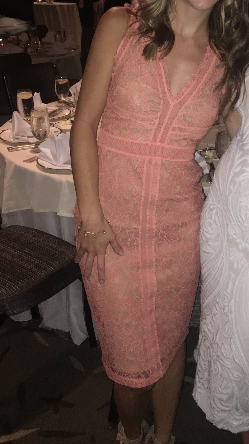 Orange Straight Edge Lace Sheath by Bailey 44 | Rent the Runway