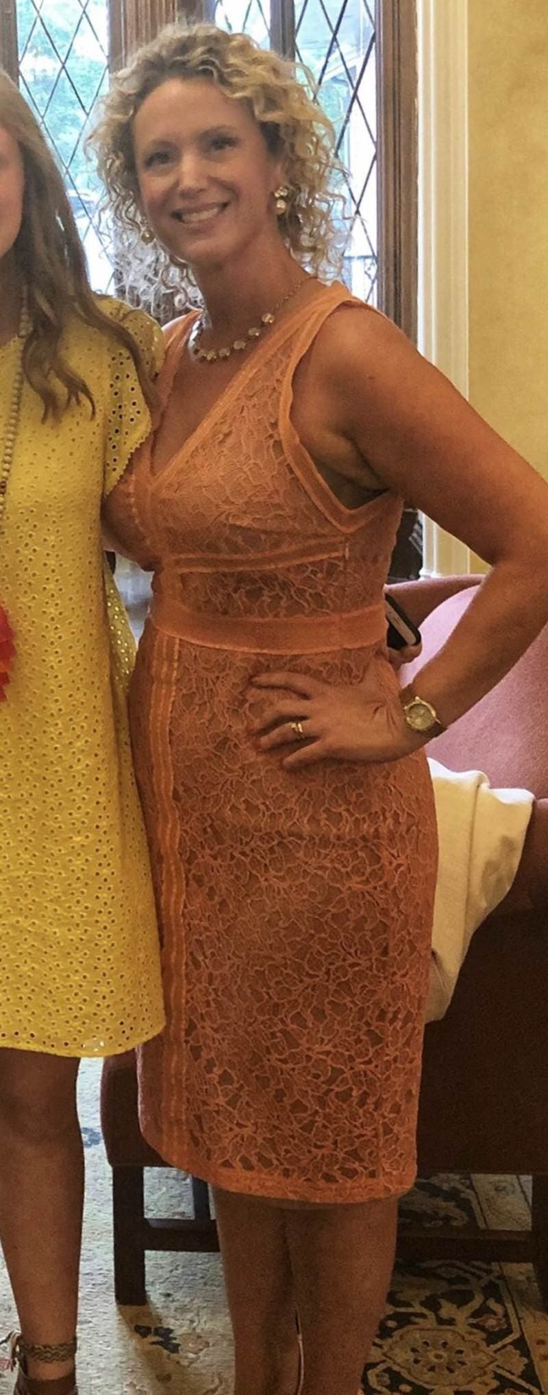 Orange Straight Edge Lace Sheath by Bailey 44 | Rent the Runway