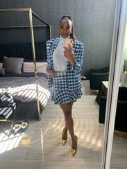 Sixtine Houndstooth Skirt by Sandro | Rent the Runway