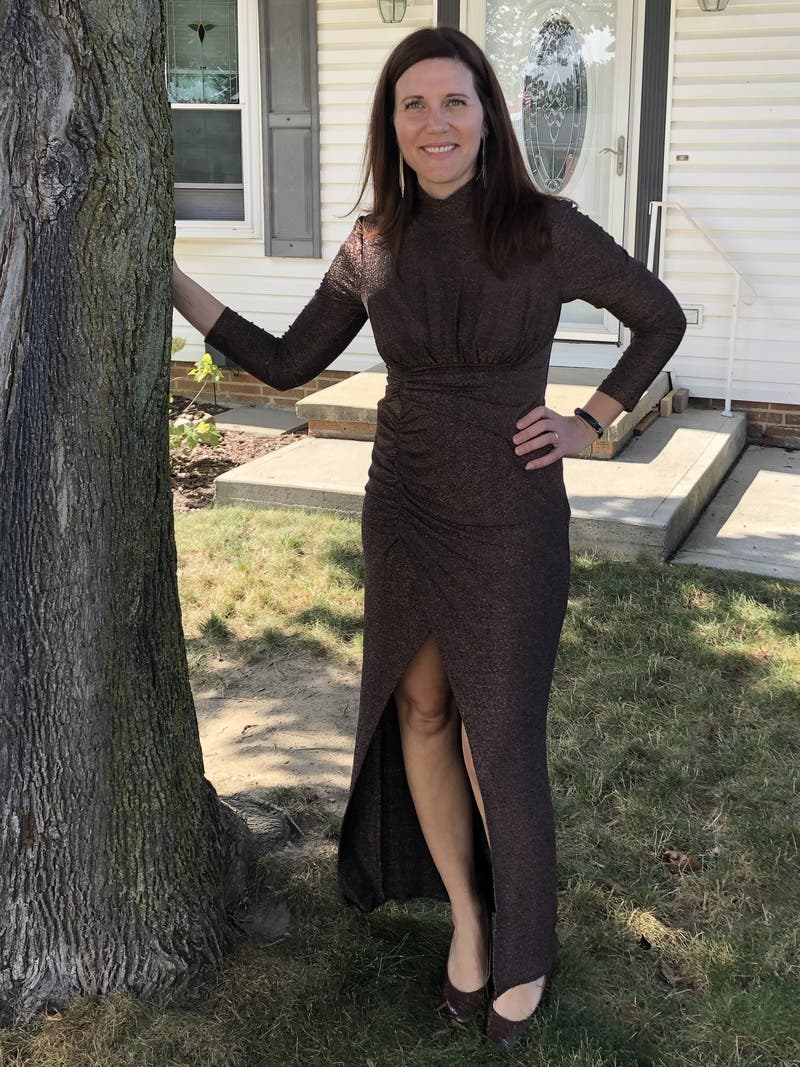 Brown Shimmer Gown by Aidan AIDAN MATTOX | Rent the Runway