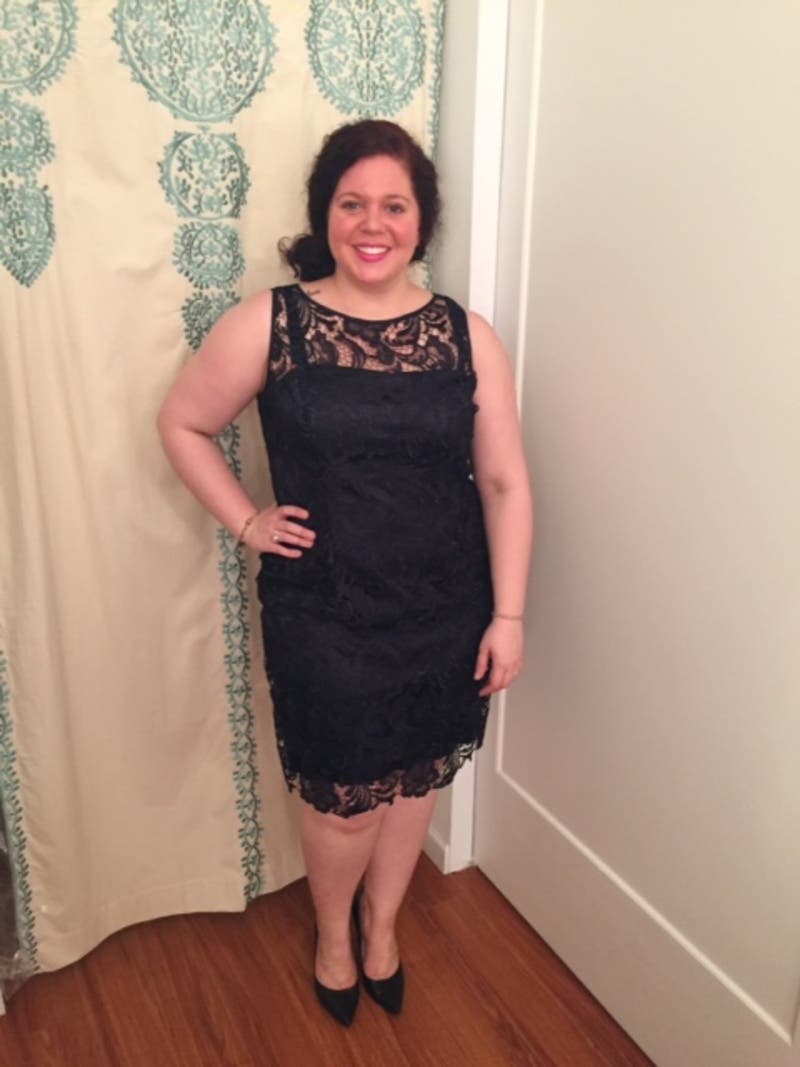 Dainty Danika Goes Navy Sheath by Adrianna Papell | Rent the Runway