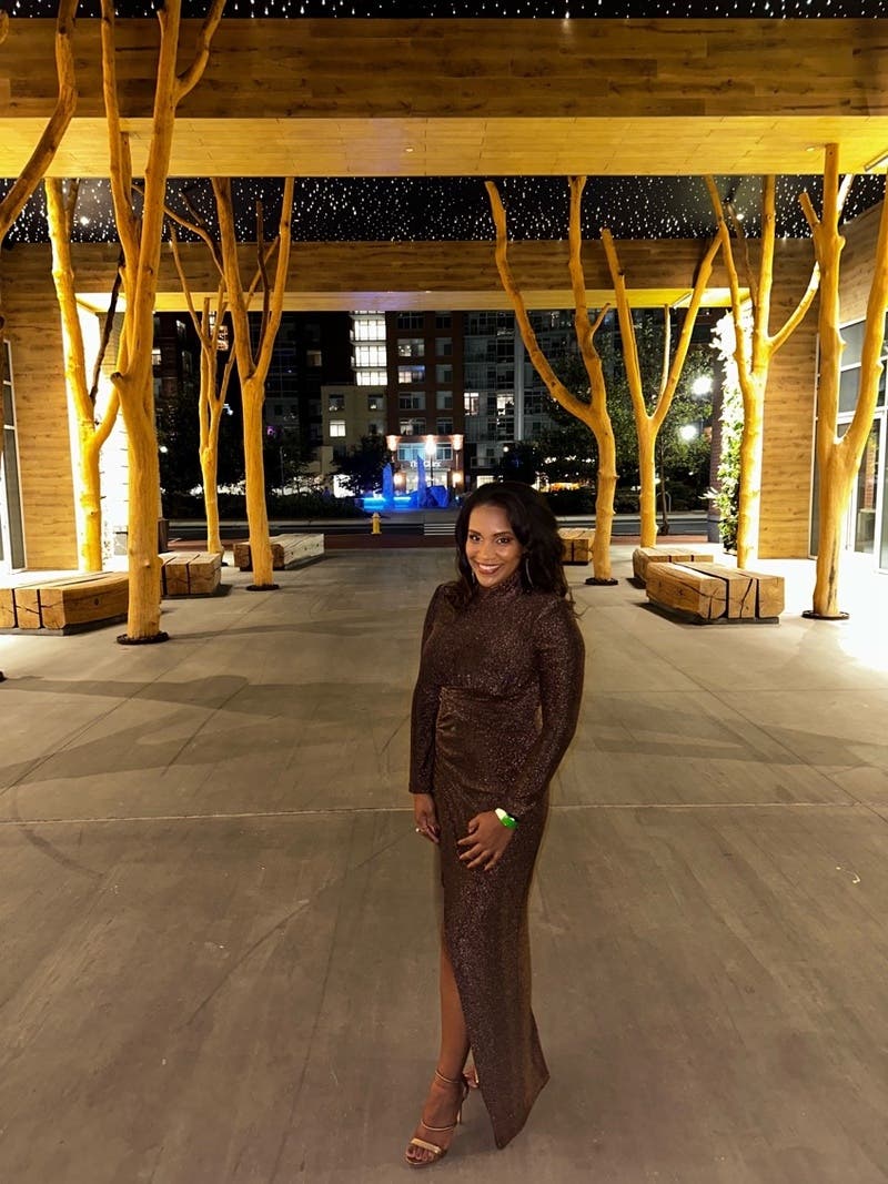 Brown Shimmer Gown by Aidan AIDAN MATTOX | Rent the Runway