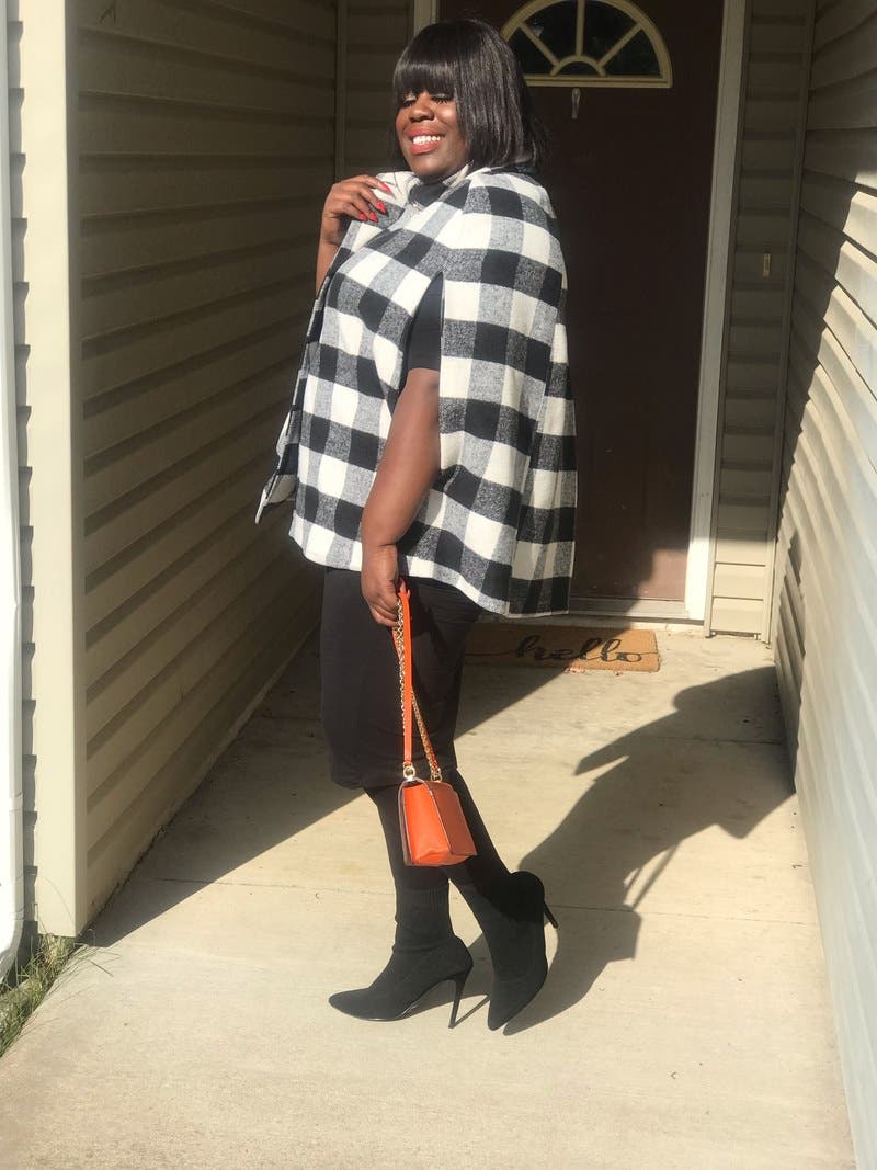 Black Buffalo Check Cape by Draper James X ELOQUII | Rent the Runway