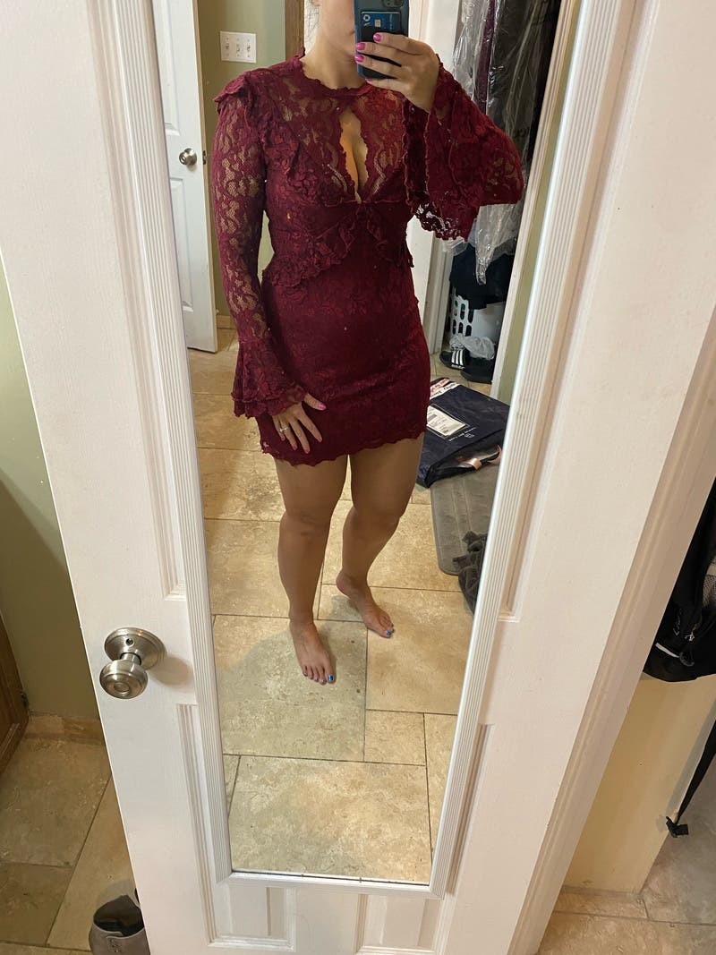 Wine Devin Lace Dress by Saylor | Rent the Runway