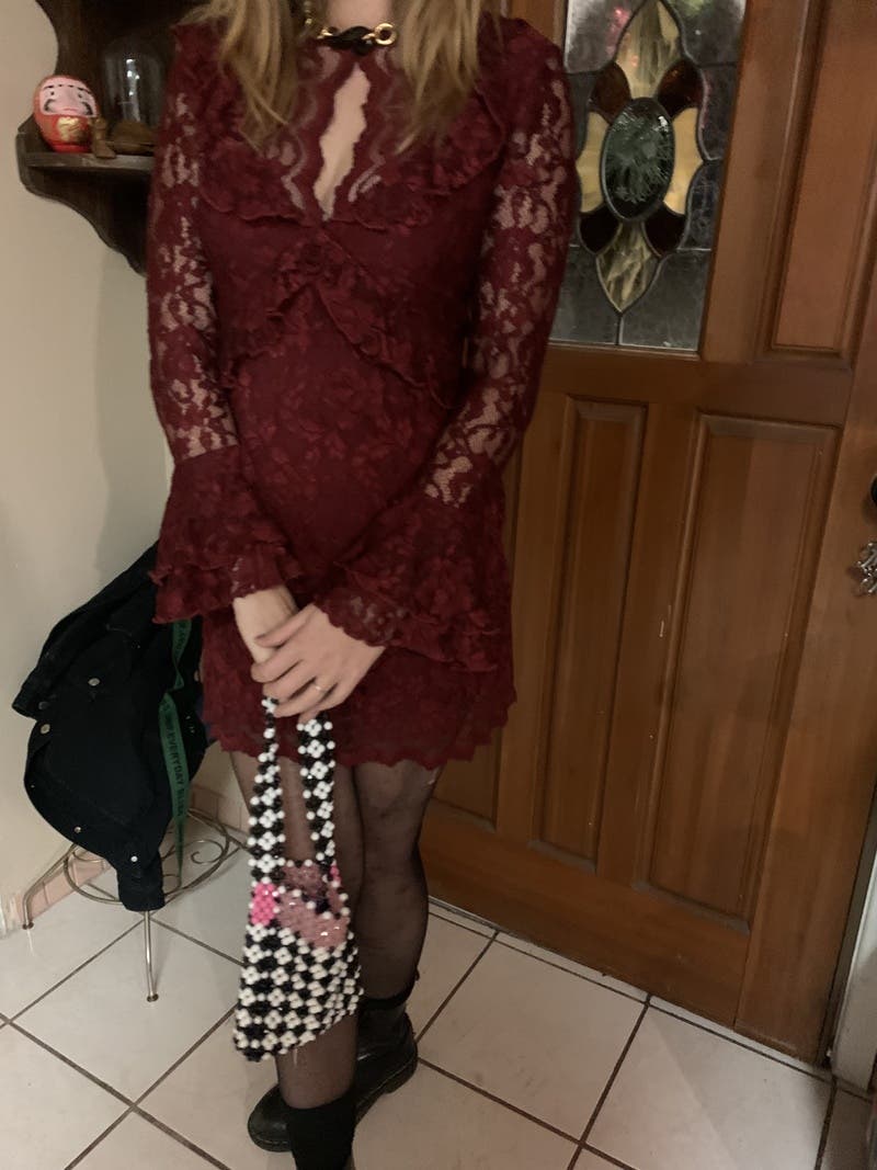 Wine Devin Lace Dress by Saylor | Rent the Runway