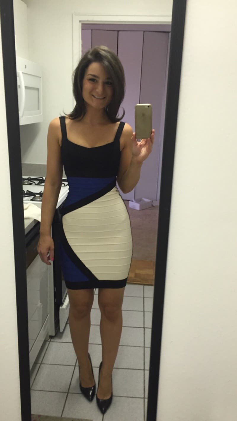 Color Block Party Dress by Hervé Léger | Rent the Runway